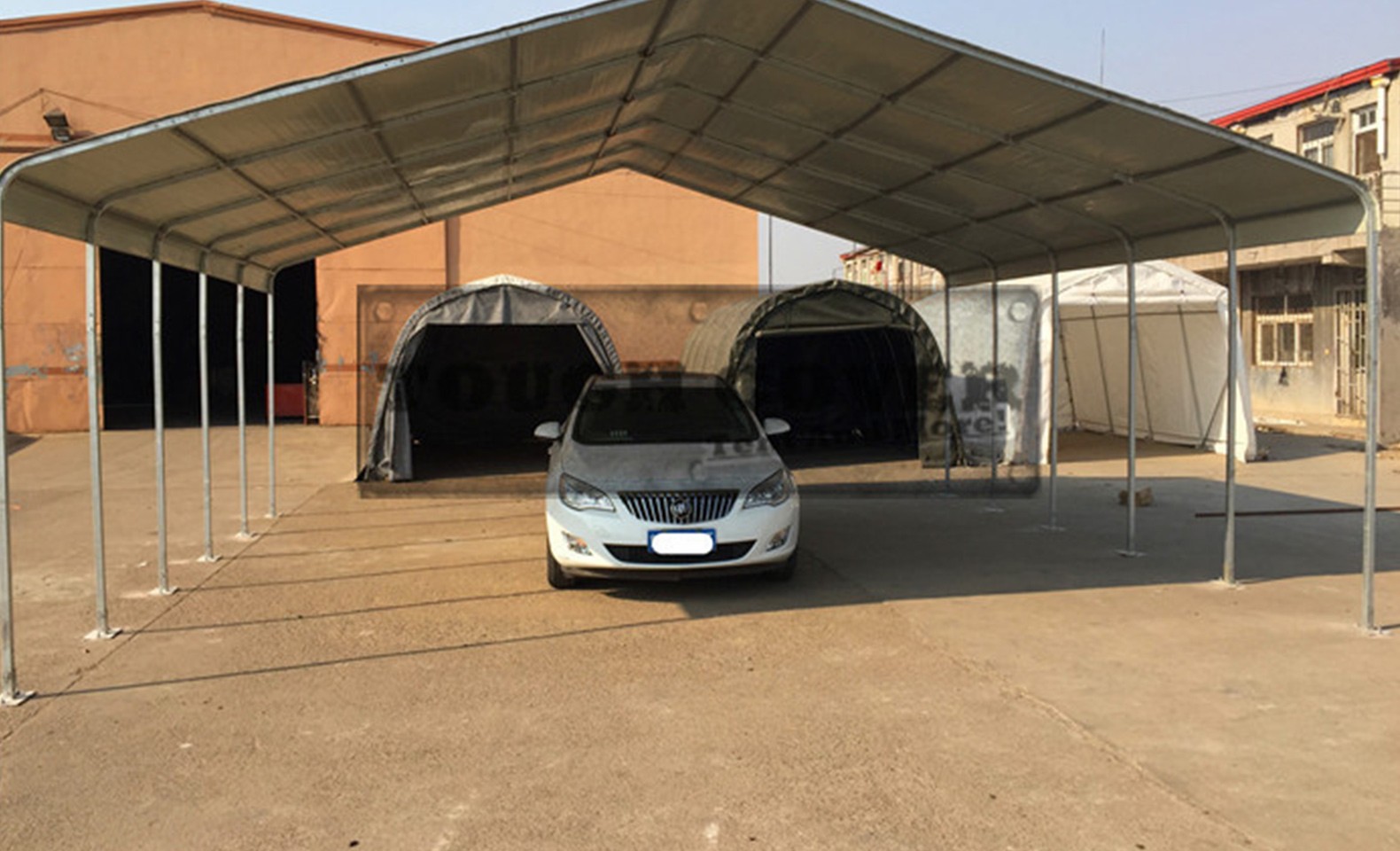 Steel Carports/Garages, made in China, pre-drilled and pre-cut-Fabric ...